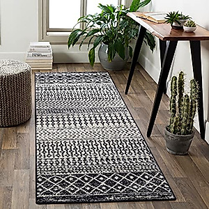 Artistic Weavers Chester Boho Moroccan Runner Area Rug,2'7" x 10',Black
