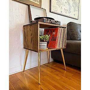 Table for Record Player Stand Cabinet MCM Mid Century Modern Metal Golden Legs Active Restock requests: 0