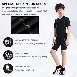 Sanke Sanke Soccer Sports Capri Compression Short Legging/Tights for Boys Girls, 3 Pack: Black*3, 10