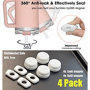 Spill Stopper Silicone for Stanley 40oz|30 oz Tumbler with Handle, Compatible with Quencher H2.0 Flowstate Tumbler 40oz/30oz Stanley Cup Accessories Stanley Spill Stopper 8pcs