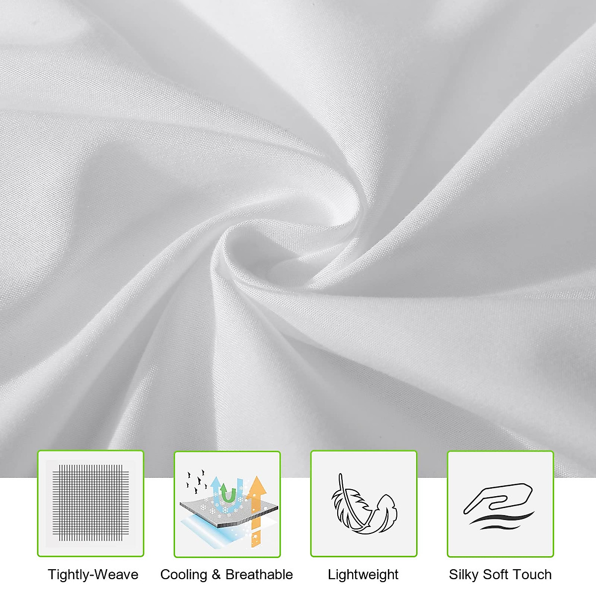 ILAVANDE Luxury 4 Piece White Microfiber King Sheets Set - Super Soft 1800 Series, 14" Deep Pockets, Wrinkle & Fade Resistant for King Size Beds