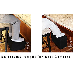 InteVision Extra Large 2-in-1 Footrest for Added Height - Premium Foam Cushion Works Great for Under Desk or bar - Will not Slide on Any Surface (17.5" X 12" x 8")