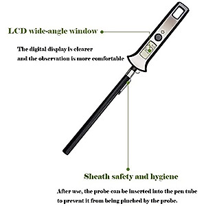 OZELS Meat Thermometer for Cooking, Instant Read Food Thermometer with Backlight Waterproof, Kitchen Digital Candy Thermometer for Grill BBQ Baking Water Milk Smoker Oil Deep Fry Liquids Turkey