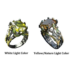 Tingle Alexandrite Rings Fine Jewelry For Women Diaspore Color Change Gem Engagement Ring Sterling Silver Ring (Magic Forest, 8)