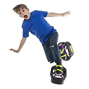 Moon Shoes Bouncy Shoes, Mini Trampolines for Your Feet, One Size, Black, New and Improved, Bounce Your Way to Fun, Very Durable, No Tool Assembly, Athletic Development, up to 130 lbs