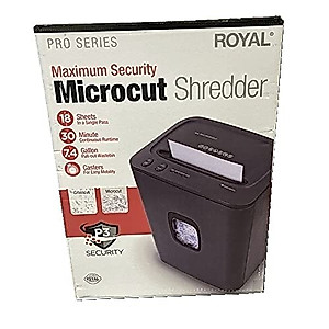 Royal Consumer Micro-Cut Paper Shredder, 18 Sheet, Ultra Quiet Pro Series, Auto Start/Stop Function, Basket Full Sensor, Black/Silver (RDS-89117X)