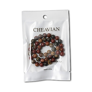 CHEAVIAN 45PCS 8mm Natural Picasso Jasper Gemstone Round Loose Beads for Jewelry Making 1 Strand 15"
