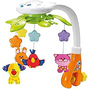 KiddoLab Baby Crib Mobile with Relaxing Music. Includes Ceiling Light Projector with Stars, Animals. Musical Crib Mobile with Timer. Nursery Toys for Babies Ages 0 and Older