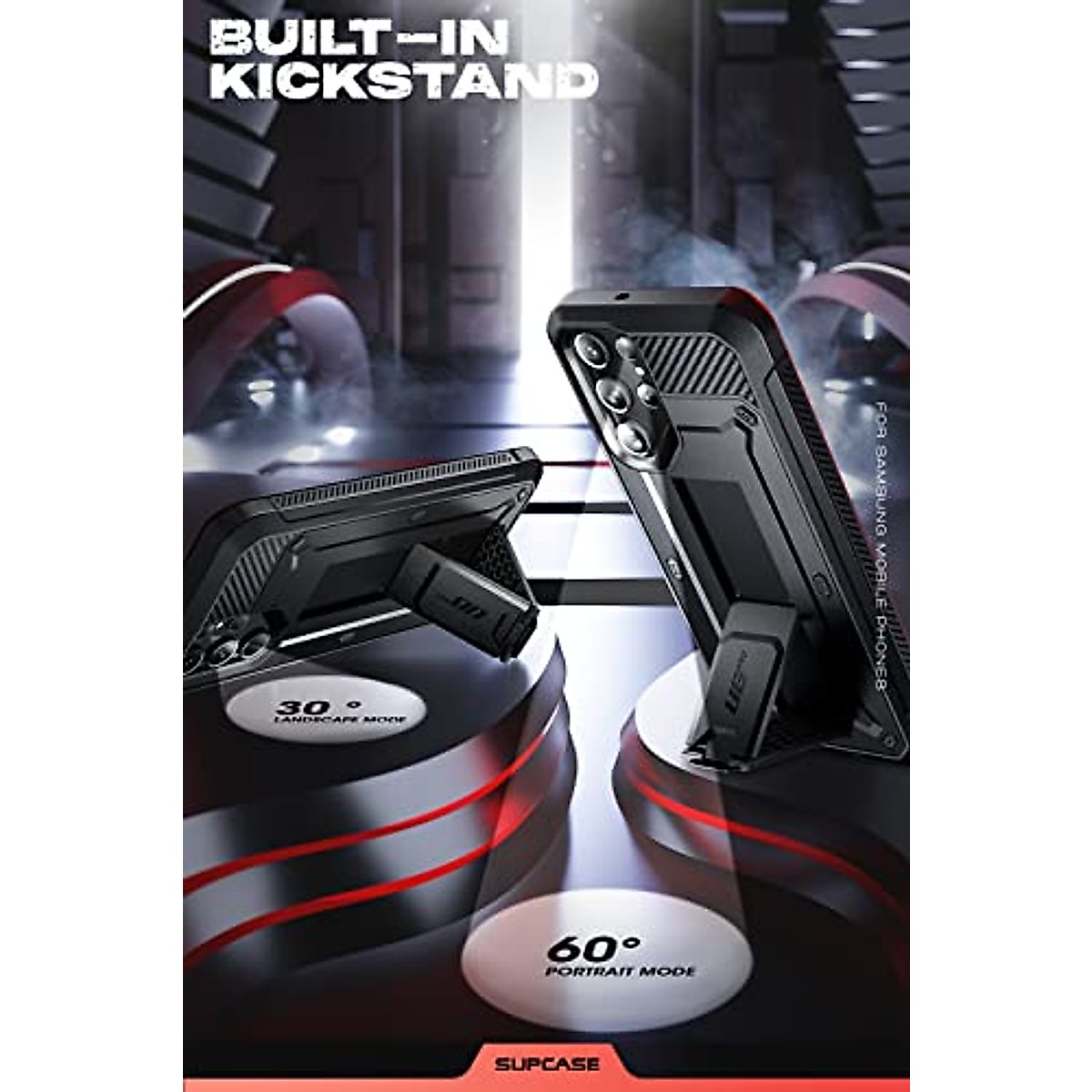 SUPCASE Unicorn Beetle Pro Case for Samsung Galaxy S23 Ultra 5G (2023), [Extra Front Frame] Full-Body Dual Layer Rugged Belt-Clip & Kickstand Case with Built-in Screen Protector (Black)