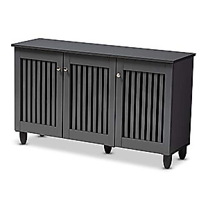 Baxton Studio Shoe Cabinets, One Size, Dark Gray