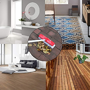 AKOMA Lightweight Push Broom Stiff Cleaning Brush with Adjustable Handle Deck Scrub Brush for Cleaning Bathroom Shower Tile Floor Driveway Garage Patio Carpet Outdoor Scrubber Brushes