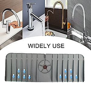 LBMZVZU Silicone Faucet Splash Guard, Kitchen Sink, Countertops, Tabletop, Painted, 14.56 x 5.43 x 0.31 inches