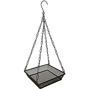 Hanging Bird Feeder Tray Platform Metal Mesh Seed Tray for Bird Feeding Outdoor Garden Decoration for Wild Backyard Attracting Birds