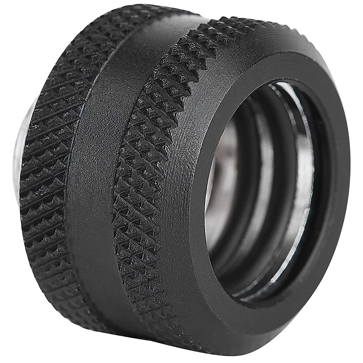 Dracaena 6 Pack G1/4" Thread to 16MM OD Hard Tubing Compression Fitting with Rings for Rigid Acrylic Tube for Computer Water Cooling System, Black