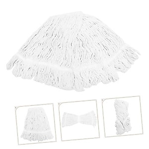 HONMEET Mop Replacement Head Wet Mop Head Refill Mop Head Commercial Mop Head Floor Sweeper Mop Refill Replacement Mop Refill Accessory Cleaning Mop Replacement Cotton Thread White