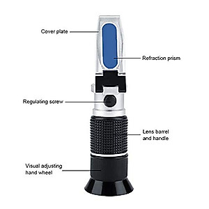 Oumefar 3 in 1 Refractometer, Honey Refractometer Precision 38-43 Degrees for Agricultural and Educational for Food Industry Labsupplies