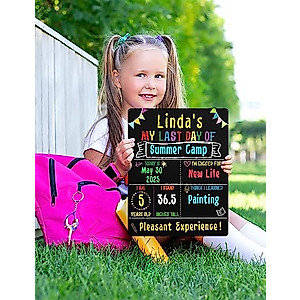 First & Last Day of School Chalkboard Sign (11x14 inches, Double-Sided), My Large Back to School Board, for Kids - Preschool, Kindergarten, 1st Grade Supplies