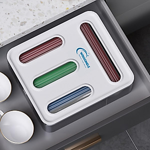 WINSOMELE Kitchen Storage Organizer for Drawer - Premium Kitchen Cabinet Organizers and Storage Solution - Perfect for Plastic and Sandwich Bag Organization