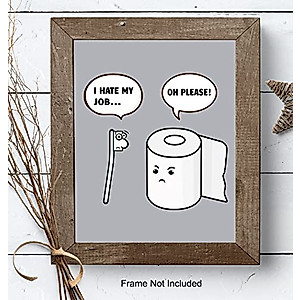 Bathroom Typography Art Print Wall Art Poster - Chic Modern Home Decor for Bath - Makes a Great Gag Gift or Funny Housewarming Gift - 8x10 Photo- Unframed