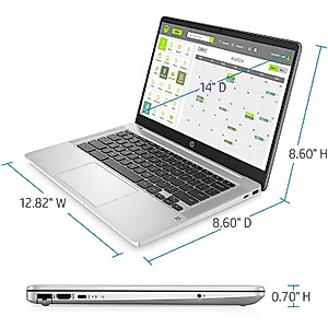 2020 HP 14" Premium FHD IPS Anti-Glare WLED-Backlit Chromebook, Intel Celeron N4000 up to 2.6GHz, 4GB DDR4, 64GB eMMC, WiFi, Media Reader, USB-C, Bluetooth, Webcam, Chrome OS, Aloha Bundle (4GB 64GB)