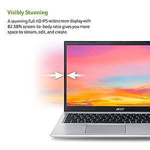 Acer Aspire 5 A515-56-32DK Slim Laptop - 15.6" Full HD IPS Display - 11th Gen Intel i3-1115G4 Dual Core Processor - 4GB DDR4 - 128GB NVMe SSD - WiFi 6 - Amazon Alexa - Windows 11 Home in S mode.