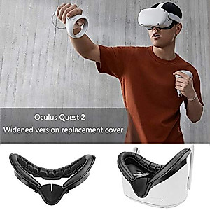 FULYEE Facial Interface Bracket, PU Leather Foam Face Cover Pad Replacement - Widened Face Cover Sweat-Proof Replacement Face Pads for Oculus Quest 2