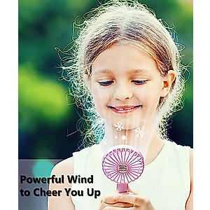 HonHey Handheld Fan, Super Mini Portable Fan with Rechargeable Battery Operated and 3 Adjustable Speed, Personal Hand Held Fan for Girls Women Kids Outdoor Travelling Indoor Office Home Eyelash Fan