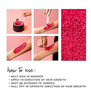 KoluaWax Premium Waxing Kit for Women - Hot Melt Wax Warmer for Hair Removal, Eyebrow, Bikini, Legs, Face, Brazilian Wax & More - Machine + 4-Pack Hard Wax Beads + Accessories, Black