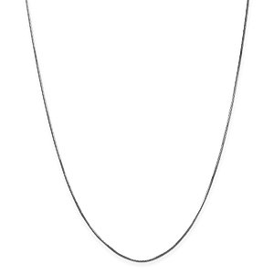 Solid 14k White Gold 1.00mm Octagonal Snake Chain Necklace - with Secure Lobster Lock Clasp 18"