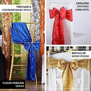 Efavormart 5pc x Ivory Pintuck Chair Sash for Wedding Events Banquet Decor Chair Bow Sash Party Decoration Supplies