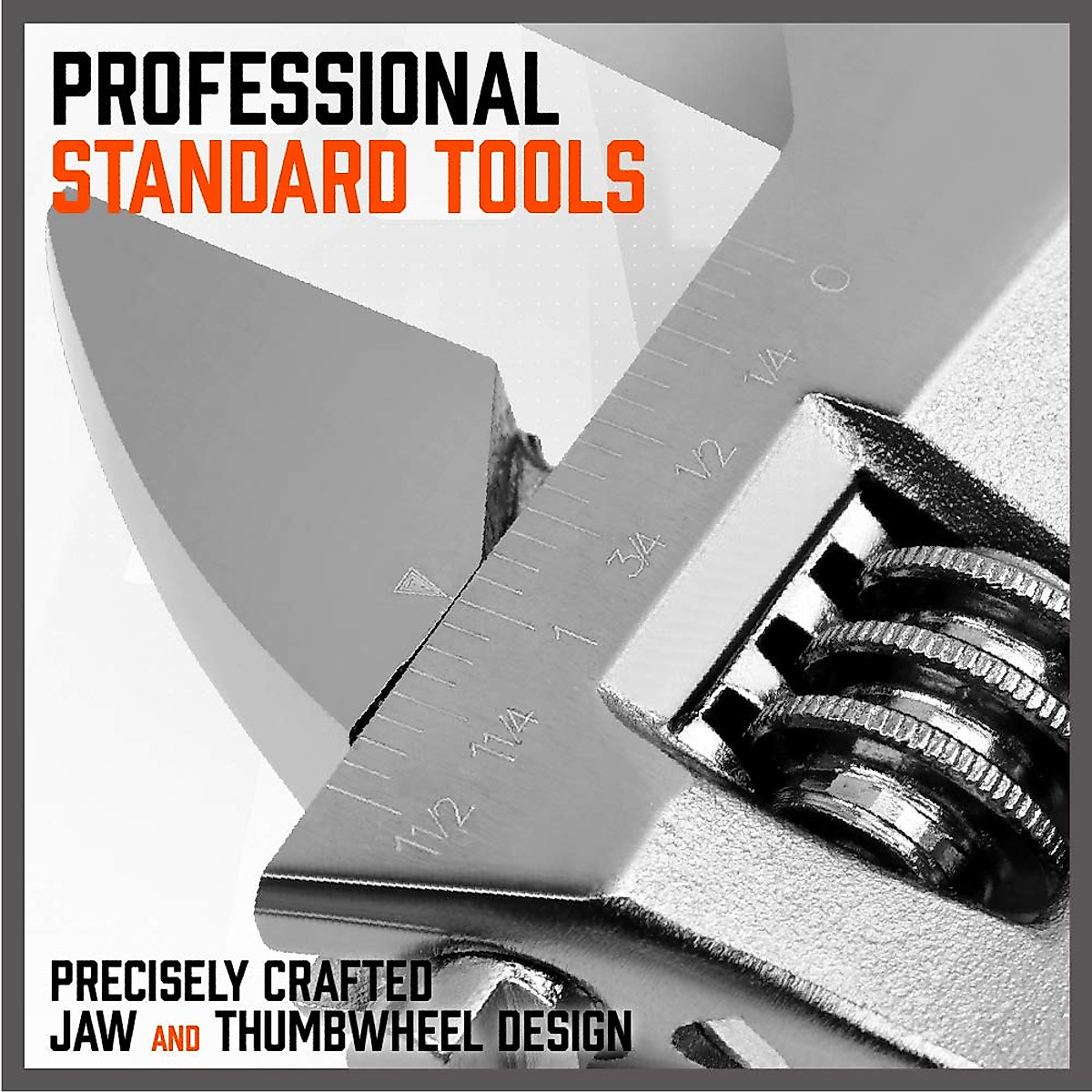 HORUSDY 4-Piece Adjustable Wrench Set, CR-V Steel, Crescent Wrenches Set(6-inch, 8-inch, 10-inch, 12-inch)