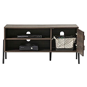FITUEYES Mid-Century Modern TV Stand for TVs up to 55 Inch, Retro Media Console Table Entertainment Center with Cubby & Storage Cabinet, Television Stands for Living Room Bedroom, Espresso, 43 Inch