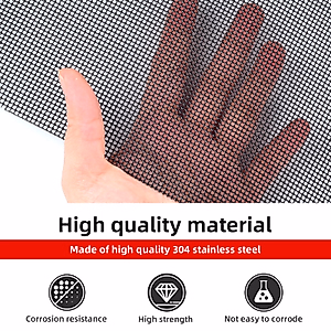 AggAuto Universal 40"x13" Car Grill Mesh - 100x33cm PVC Coated Stainless Steel Automotive Grille Insert Screen Bumper Vent, One of the Most Multifunctional Shape Grids Black