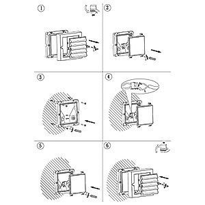 ZONK Step Lights Outdoor Indoor 120V, Waterproof LED Wall Mount Stair Lights, Plastic Landscape Staircase Deck Lighting, 4000K, Black Finish