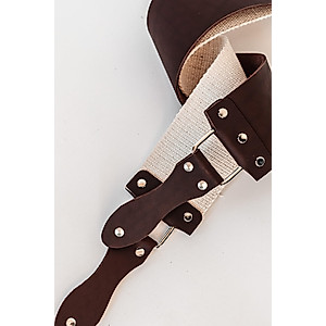 Razor Strop - Barber's Latigo Leather Straight Razor Strop. Dual Strap that will be a Great Addition for Any Straight Razor. PREMIUM LEATHER Strop for Sharpening. (Brown)