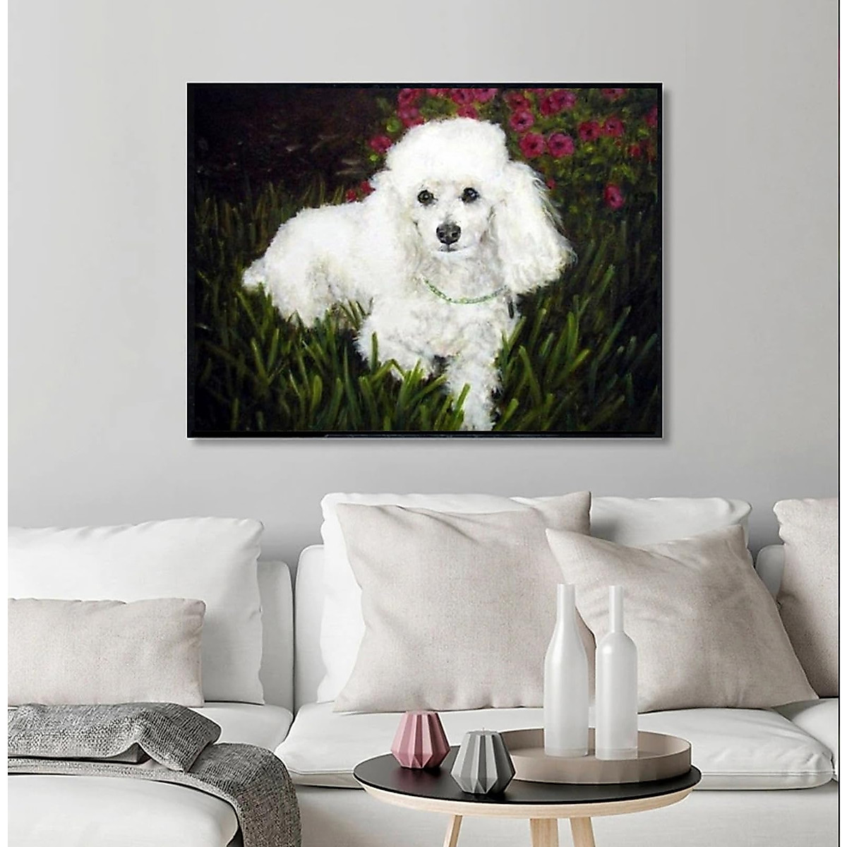 COKYIS Cross Stitch Kits for Adults Stamped Poodle 11CT Printed Cross Stitch Kits,Counted Embroidery Kits for Beginner Wall Art Home Decoration 40x50cm