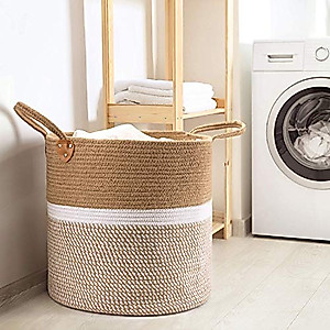 CHICVITA Large Jute Basket Woven Storage Basket with Handles (Set of 2)