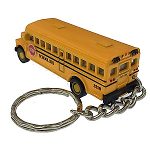 KiNSFUN Classic Mini School Bus 2.5 Inches Die Cast Metal Model Key Chain