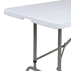 Flash Furniture 8-Foot Height Adjustable Granite White Plastic Folding Table