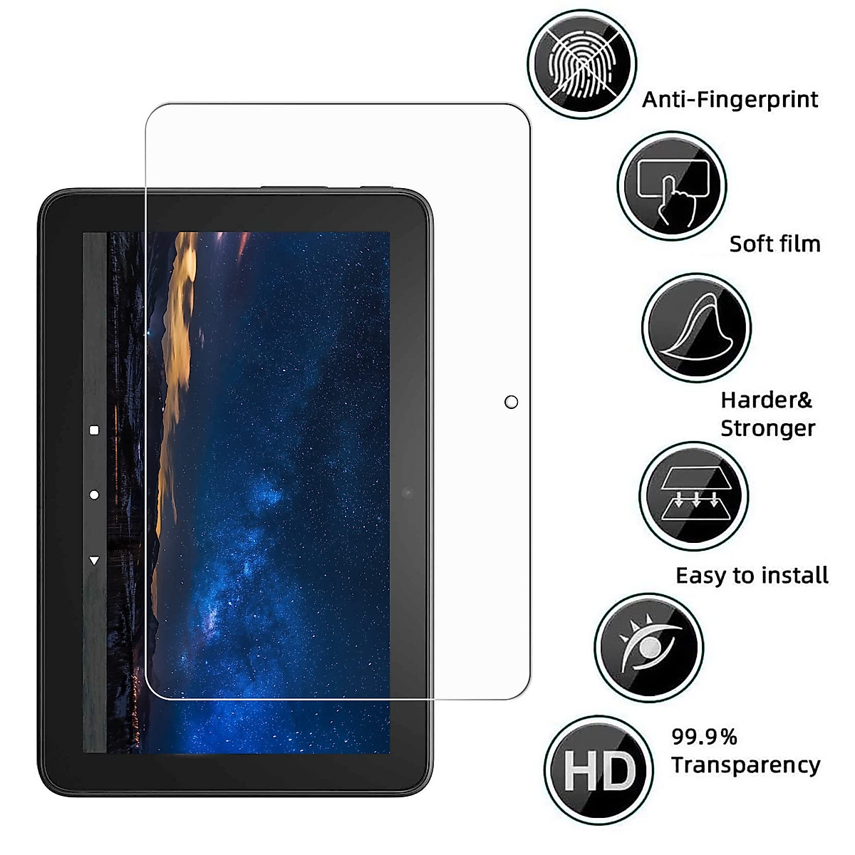 PCduoduo [2 pack] FOR Amazon Fire 7 2022 tempered glass screen protector, suitable for Amazon Fire 7 2022 tablet 7 inch.high-definition transparent shielding layer, scratch resistance