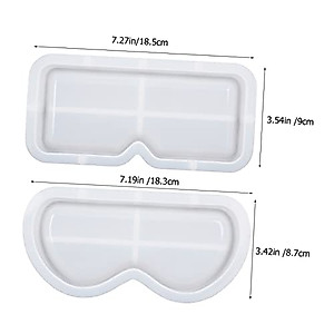 ULDIGI 2pcs Resin Glasses Holder Resin Crafts Silicone Mold Coaster Resin Mold Eyeglasses Container Mold Candle Resin Mold Epoxy Resin Crafts Silicone Tray Molds DIY Glasses Mold Jewelry