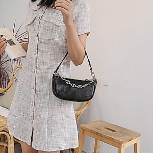 HORSE&TIGER Women Small Shoulder Bag Mini Purse Womens Crossbody Clutch Purses with Zipper Closure (Black)