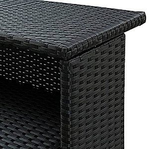 WEHUOSIF 3 Piece Patio Bar Set with Cushions Poly Rattan,Garden Lounge Set,Combination Sofa,Pool Sofa Set,Conversation Sofa,Party Furniture,for Homes,Offices,Living Room,Cafes,Black