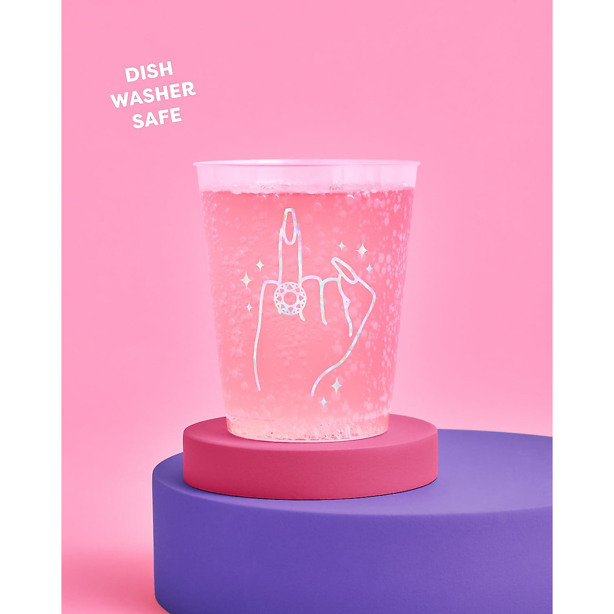 xo, Fetti Bachelorette Party Ring Finger Reusable Cups - 16 Frost Flex Cups | Bach Party Drinkware, Cute Bridal Shower Supplies, Engagement Reusable Cups, Bride To Be Decorations, Bridesmaids Favors