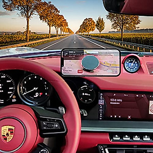 pzoz Magnetic Car Mount Compatible with iPhone 14 /13 /12 & MagSafe Case, 360° Adjustable Magnet Cell Phone Mount Holder for Dashboard Compatible with Mag Safe iPhone 14 /13 /12, Mini, Pro, Pro Max