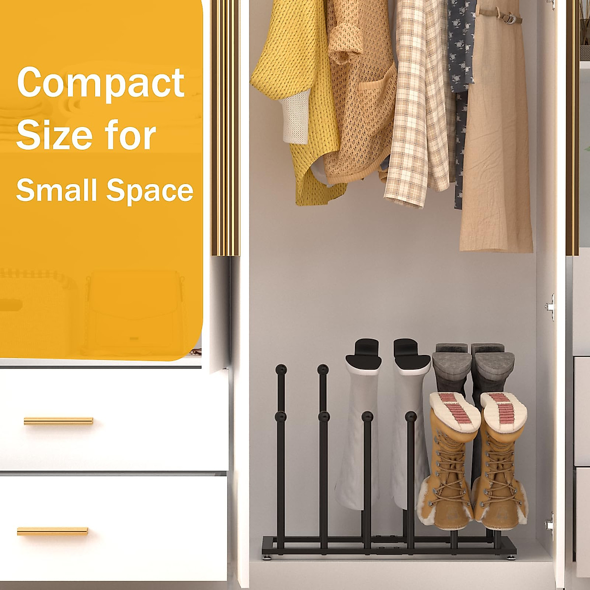 SINKHANUN Boot Rack Shoe Organizer - Stainless Steel Boot Organizer for Tall Boots, Rain Boot for Entryway, Closet Floor