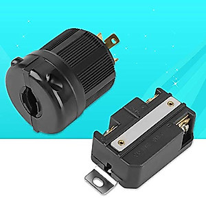 30 Amp, 250 Volt, 3 Pin NEMA L6-30P Male Plug & L6-30R Female Receptacle Twist Lock Plug, Electrical Locking Plug Socket