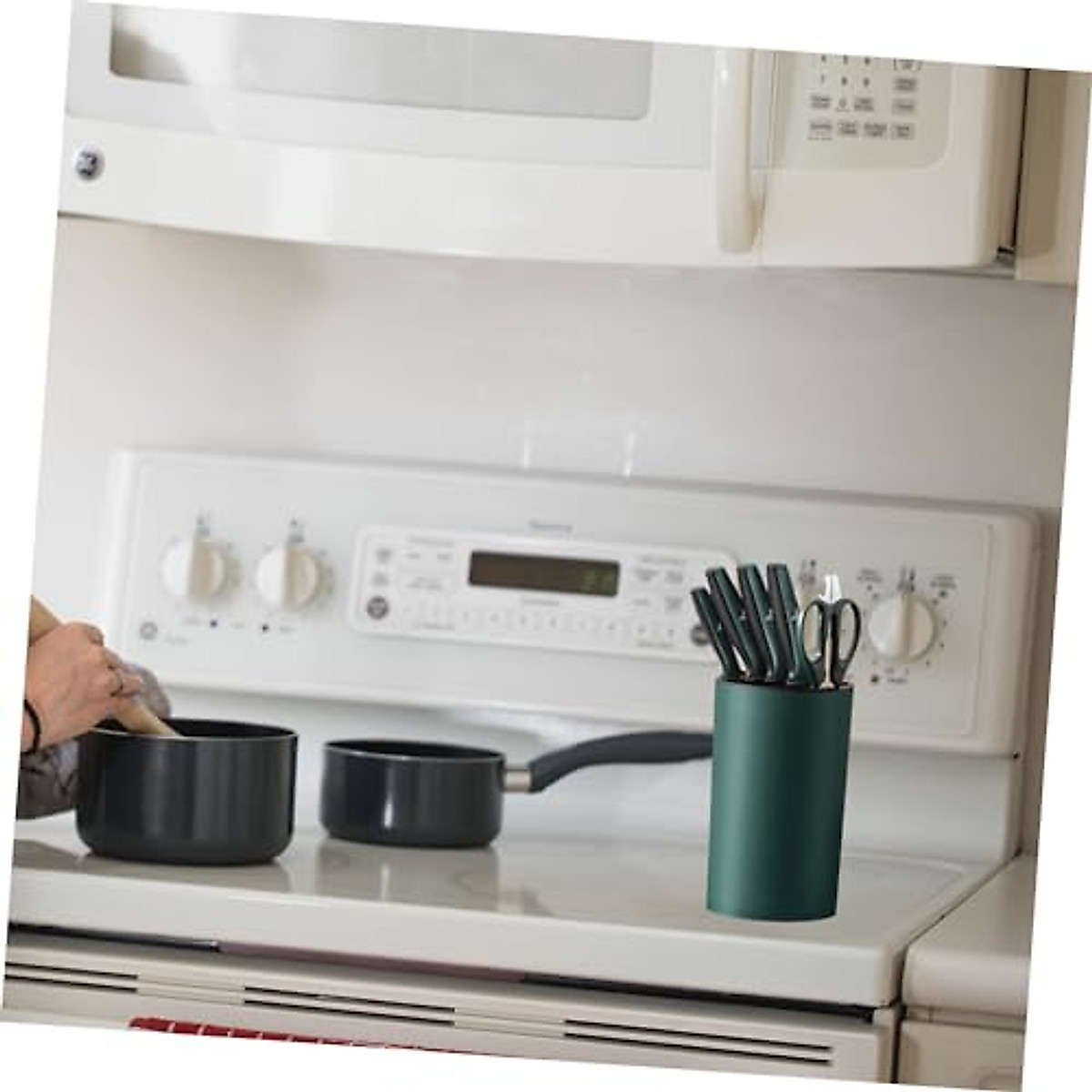 AUTSUPPL Knife Blocks Knife Holders Universal Cutter Block Cutter Storage Rack Counter Knife Holder Kitchen Scissor Rack Slot Kitchen Cutter Block Kitchen Cutter Storage Holder Abs Green