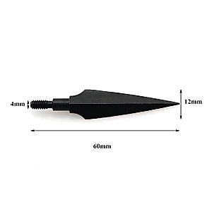 heyous 6pcs Traditional Hunting Arrow Head 100 Grain Archery Screw-in Broad Heads Archery Arrowheads for Recurve Bow or Compound Bow