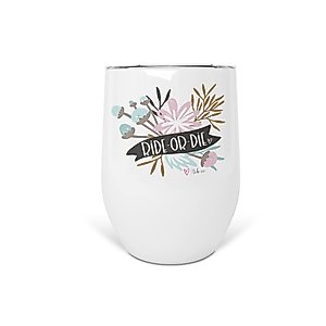 Best Friend Ride Or Die 12 oz Stainless Steel Wine Tumbler With Lid